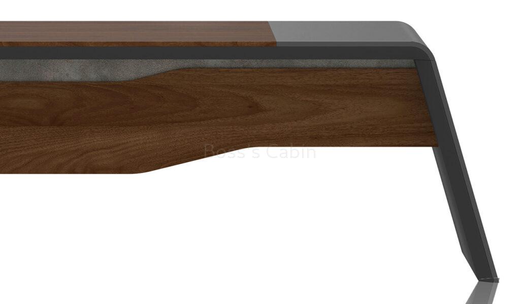 Inspira 7 Feet Office Desk In Norica Walnut Laminate: Boss's Cabin