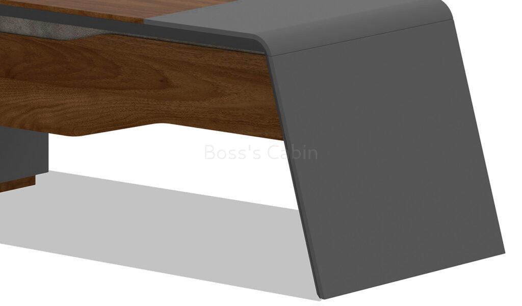 Inspira 7 Feet Office Desk In Norica Walnut Laminate: Boss's Cabin