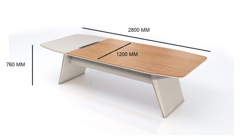 Swan 9 Ft Meeting Table In Golden Sandalwood: Boss's Cabin