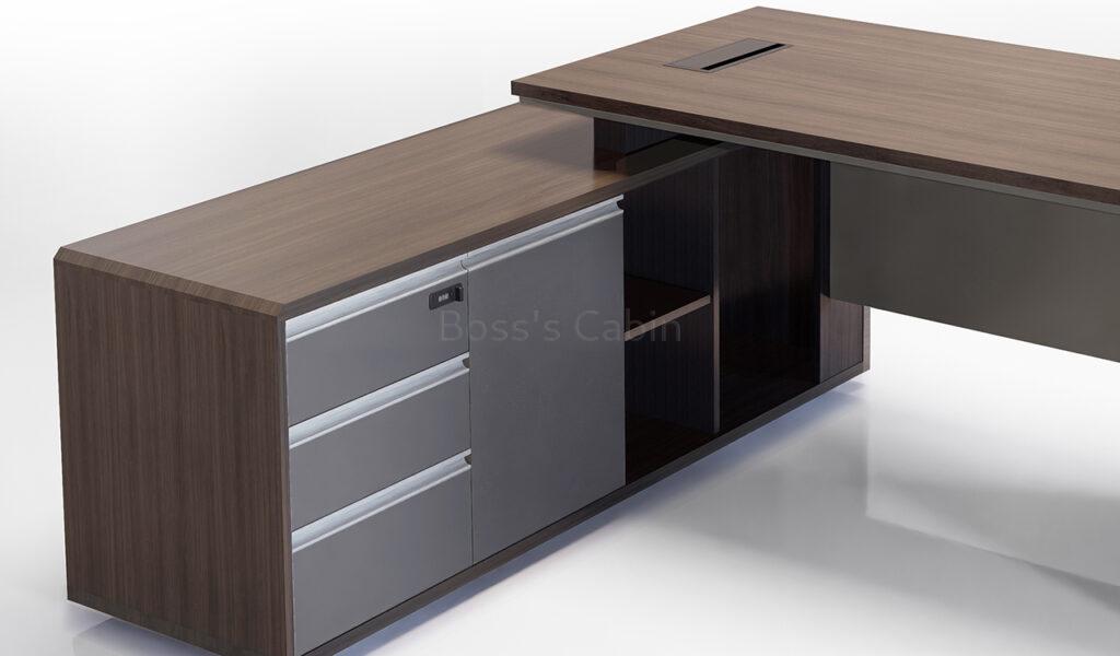 Nexa 5 feet Office Desk In Pari Walnut Finish: Boss's Cabin