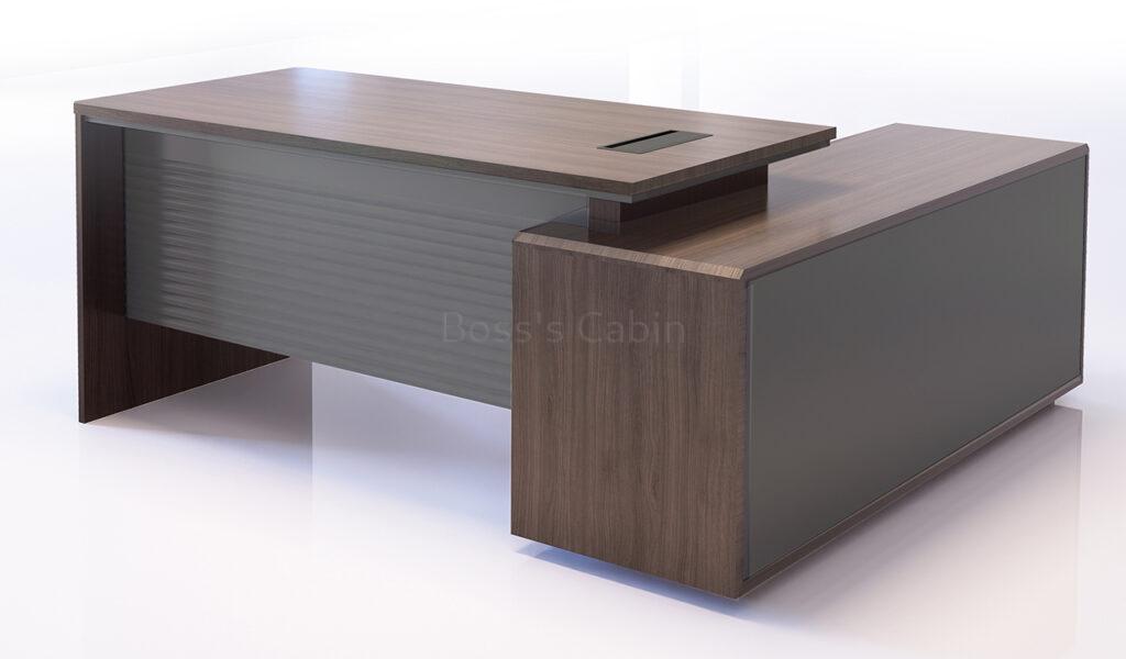 Nexa 5 feet Office Desk In Pari Walnut Finish: Boss's Cabin