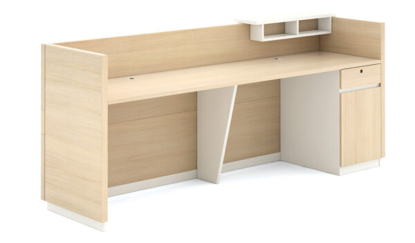 Large Reception Desk In Light Oak | Reception Tables Online: Boss'sCabin