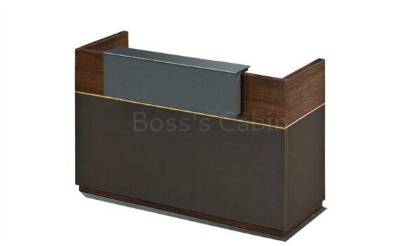 Miro 5 Feet Reception Table In Norica Walnut Finish: Boss's Cabin