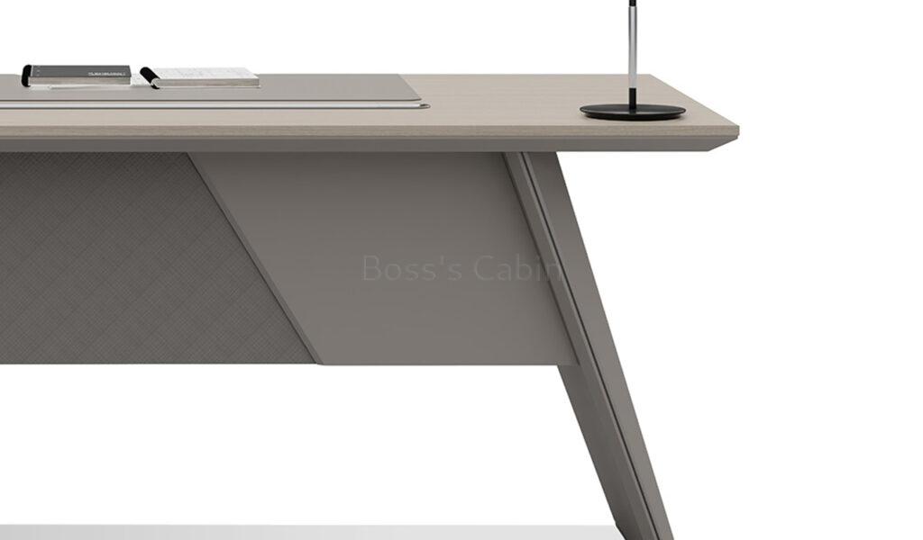 Lucira 6.5 Feet Desk With Slanted Leg In White Oak: Boss's Cabin