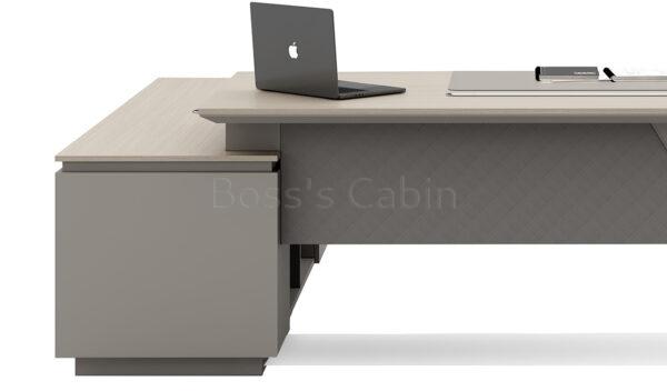 Lucira 8 Feet Desk With Slanted Leg In White Oak: Boss's Cabin