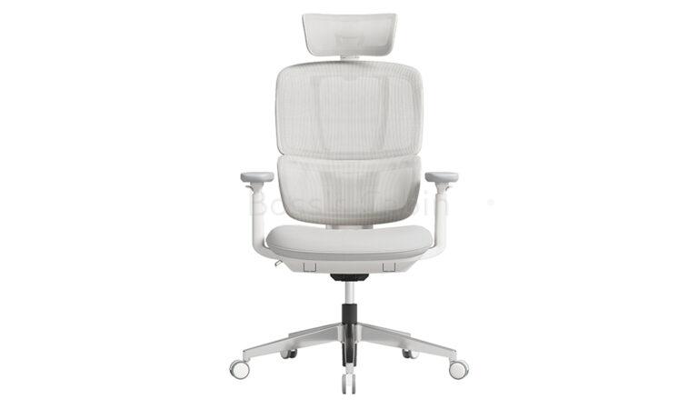 H2 Office Chair With Headrest In Warm White Frame: Boss's Cabin