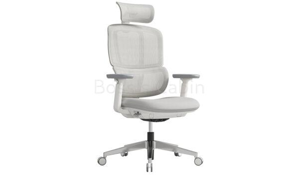 H2 Office Chair With Headrest In Warm White Frame: Boss's Cabin