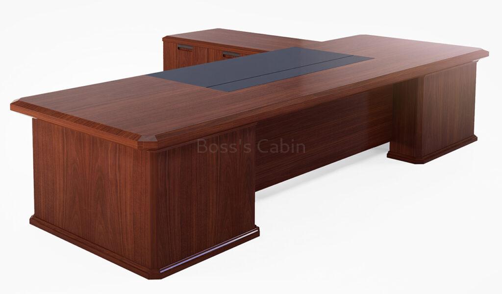 Royale 11 Ft Classical Office Desk In Sapele Veneer: Boss's Cabin