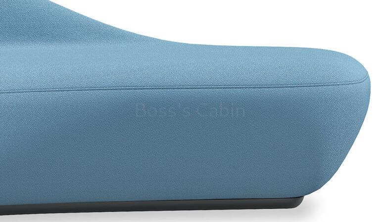 Diva 8 Feet Fluid Form Lounge Sofa In Blue Fabric: Boss's Cabin