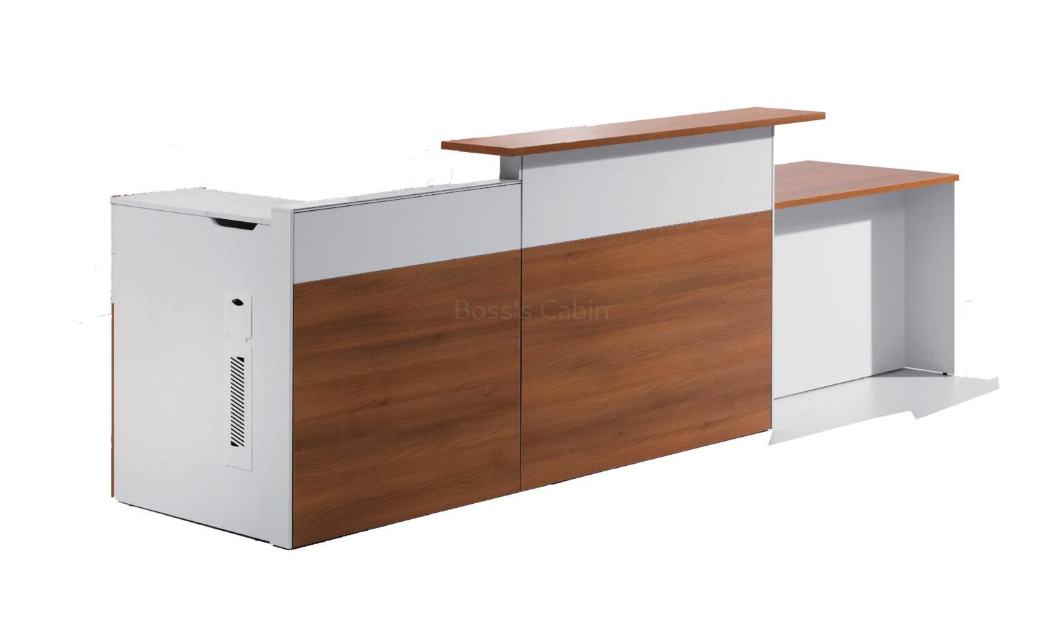 Large Two Seater Reception Table With Storage Unit: Boss's Cabin