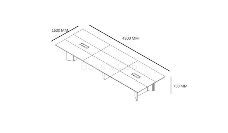 Maxima 16 Feet Meeting Table In Leather & Wood: Boss's Cabin